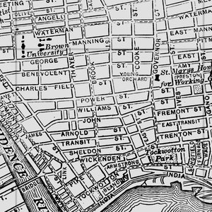 MAP of PROVIDENCE: Vintage Providence Rhode Island USA - Providence ...