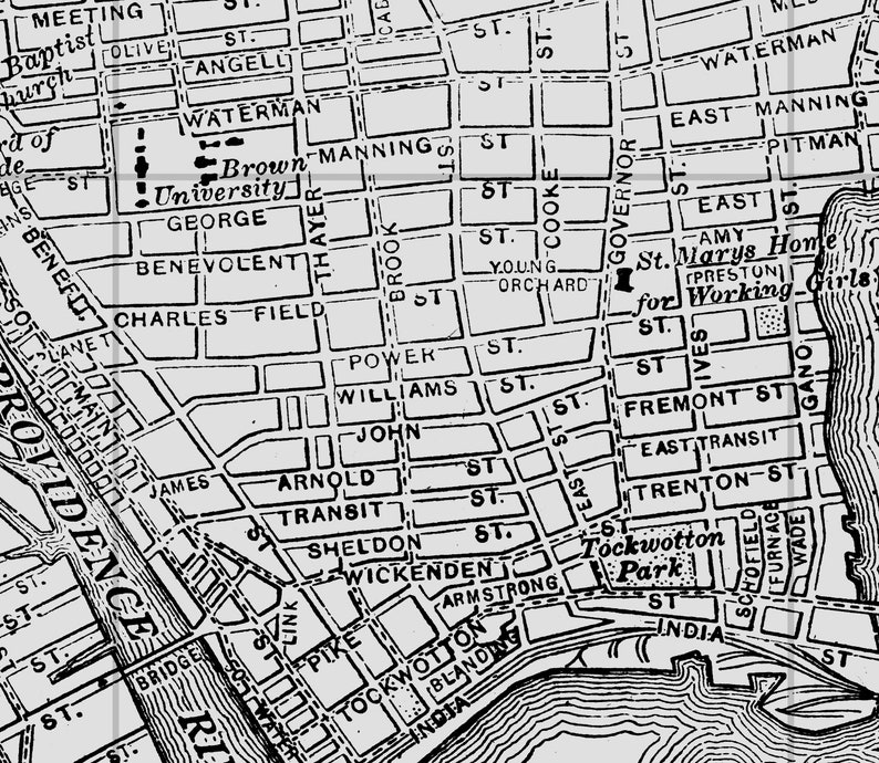 MAP of PROVIDENCE: Vintage Providence Rhode Island USA - Etsy