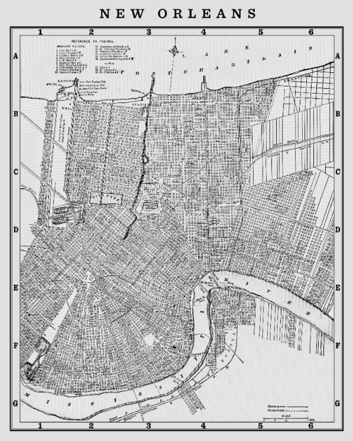 NEW ORLEANS City Map Vintage New Orleans Street Map Map - Etsy España