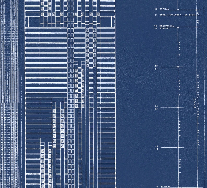 World Trade Center Blueprint Art: Vintage NYC Architecture Print - Etsy
