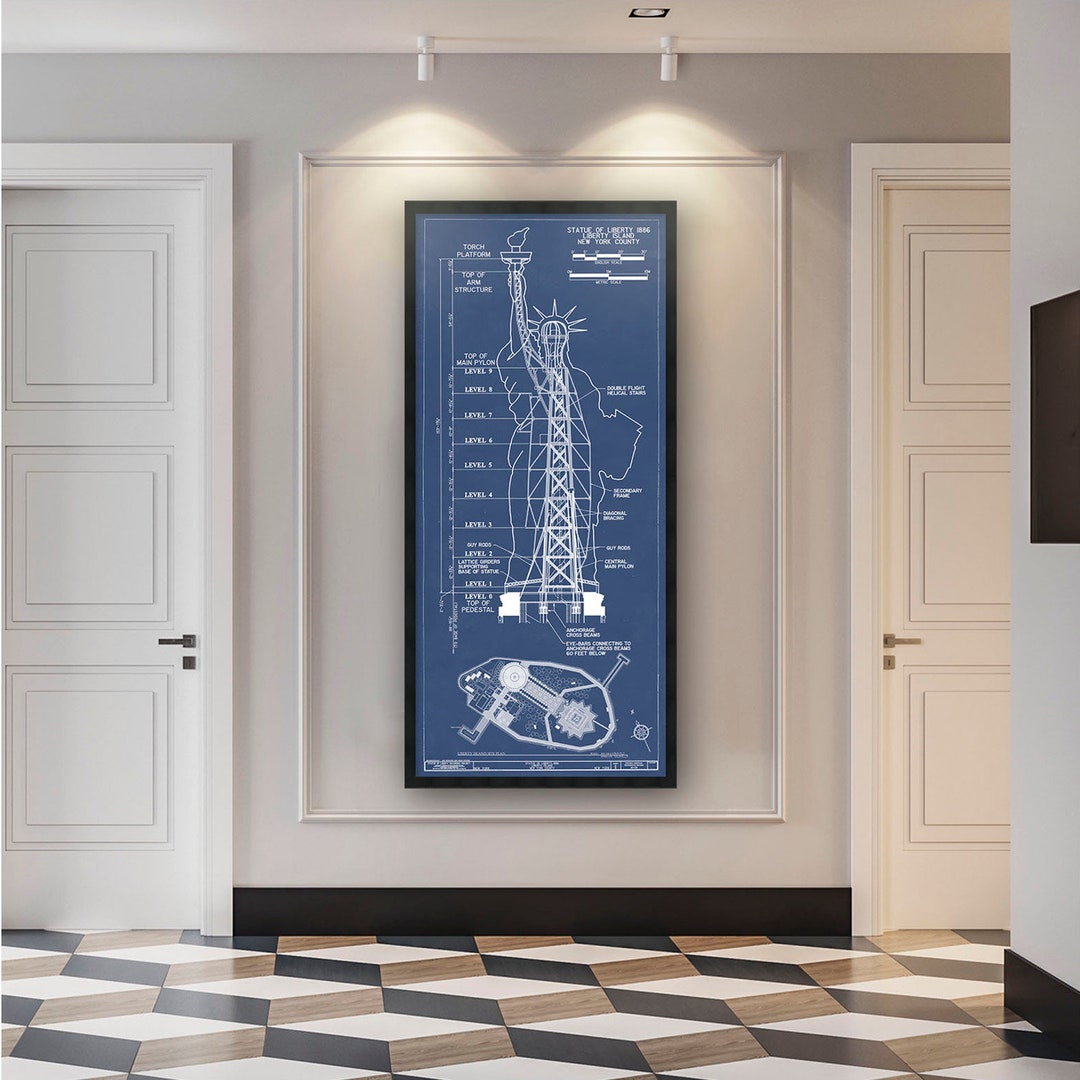 Statue of Liberty Architecture Print - Vintage Decor - Lady Liberty ...