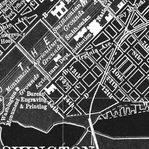 Washington DC City Map - Vintage USA Capital - Street Map of District ...
