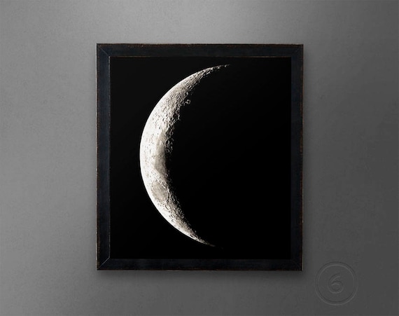 Vintage Crescent Moon Art