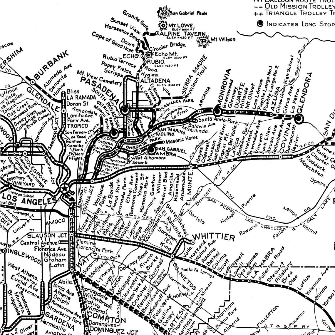 Los Angeles Subway Map : 1912 Los Angeles Railway Map | Etsy