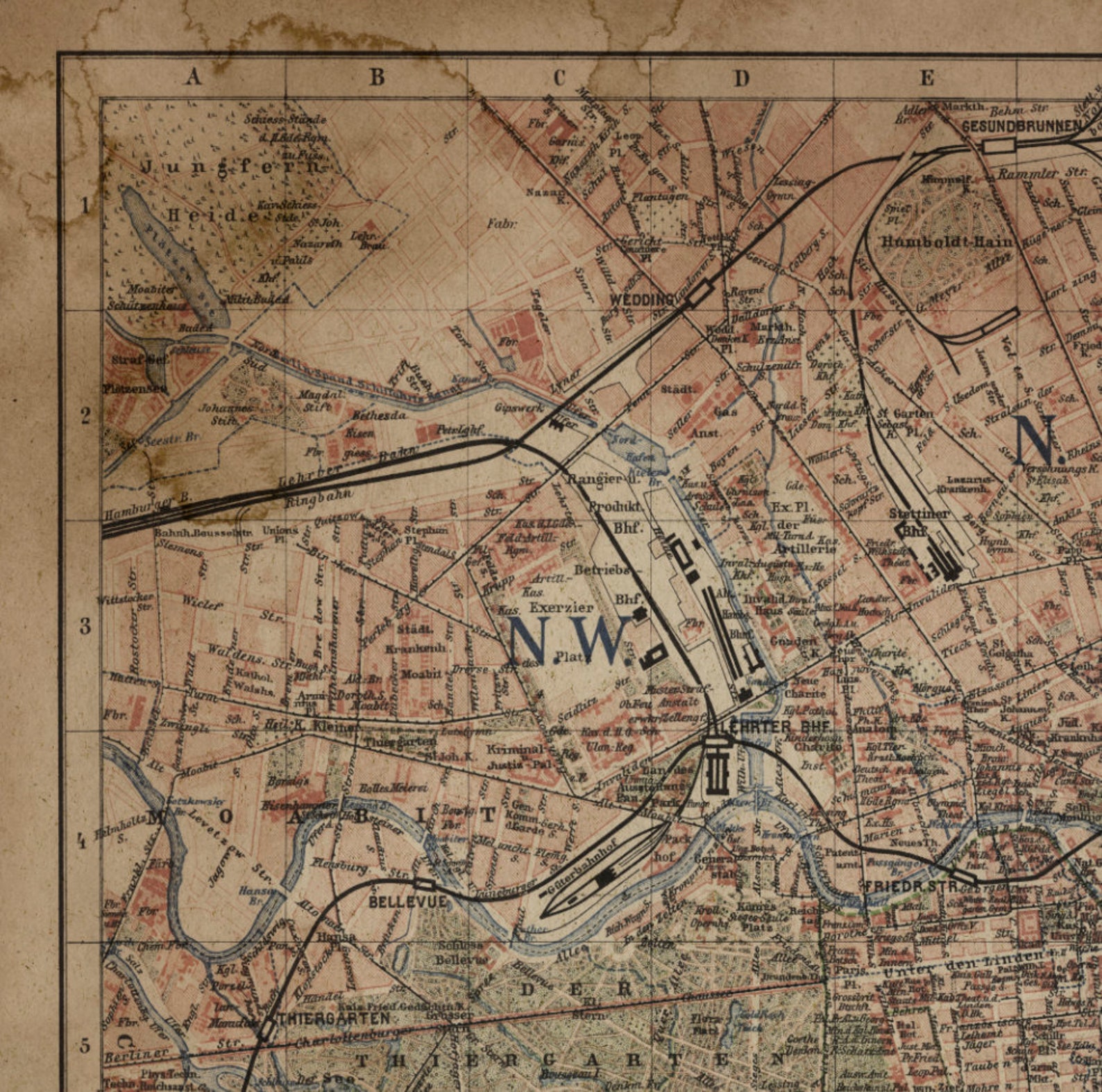 Berlin Map Circa 1895 Berlin Germany Map Vintage Map of - Etsy