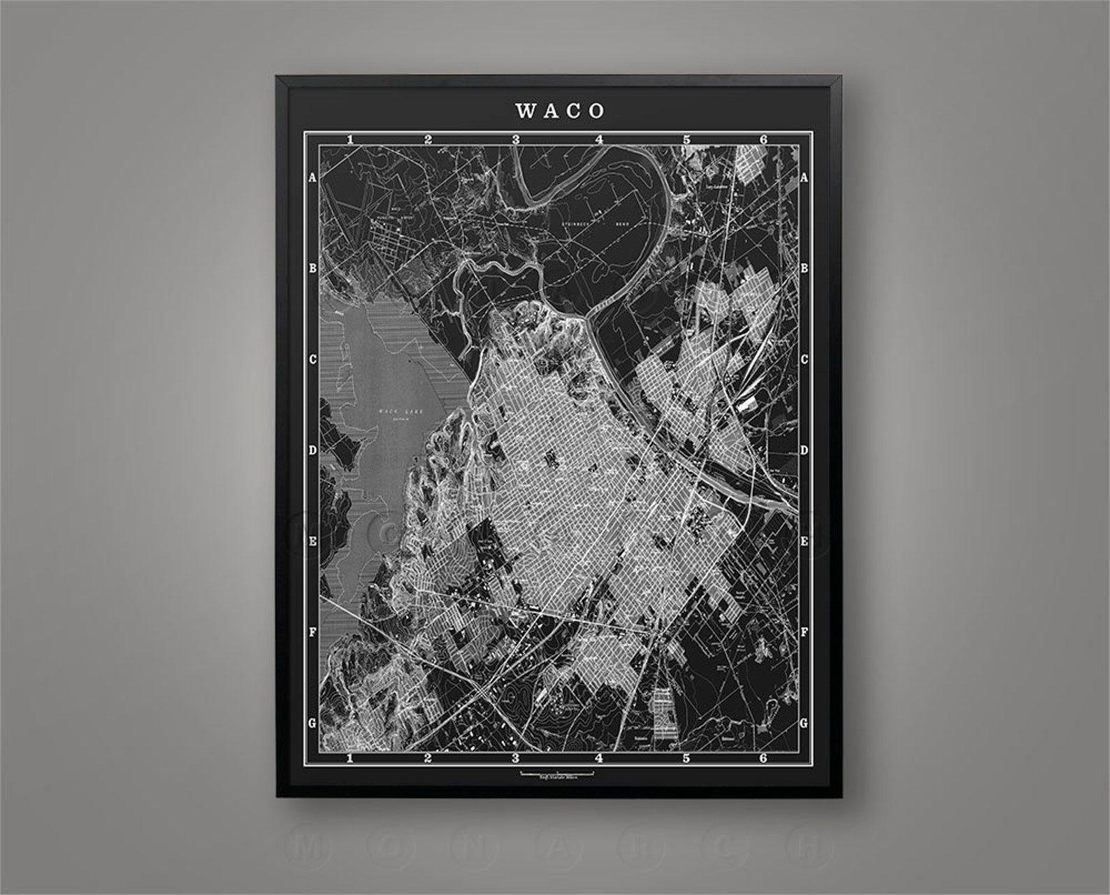 Waco Texas Street Map of Waco Vintage Artwork Style | Etsy