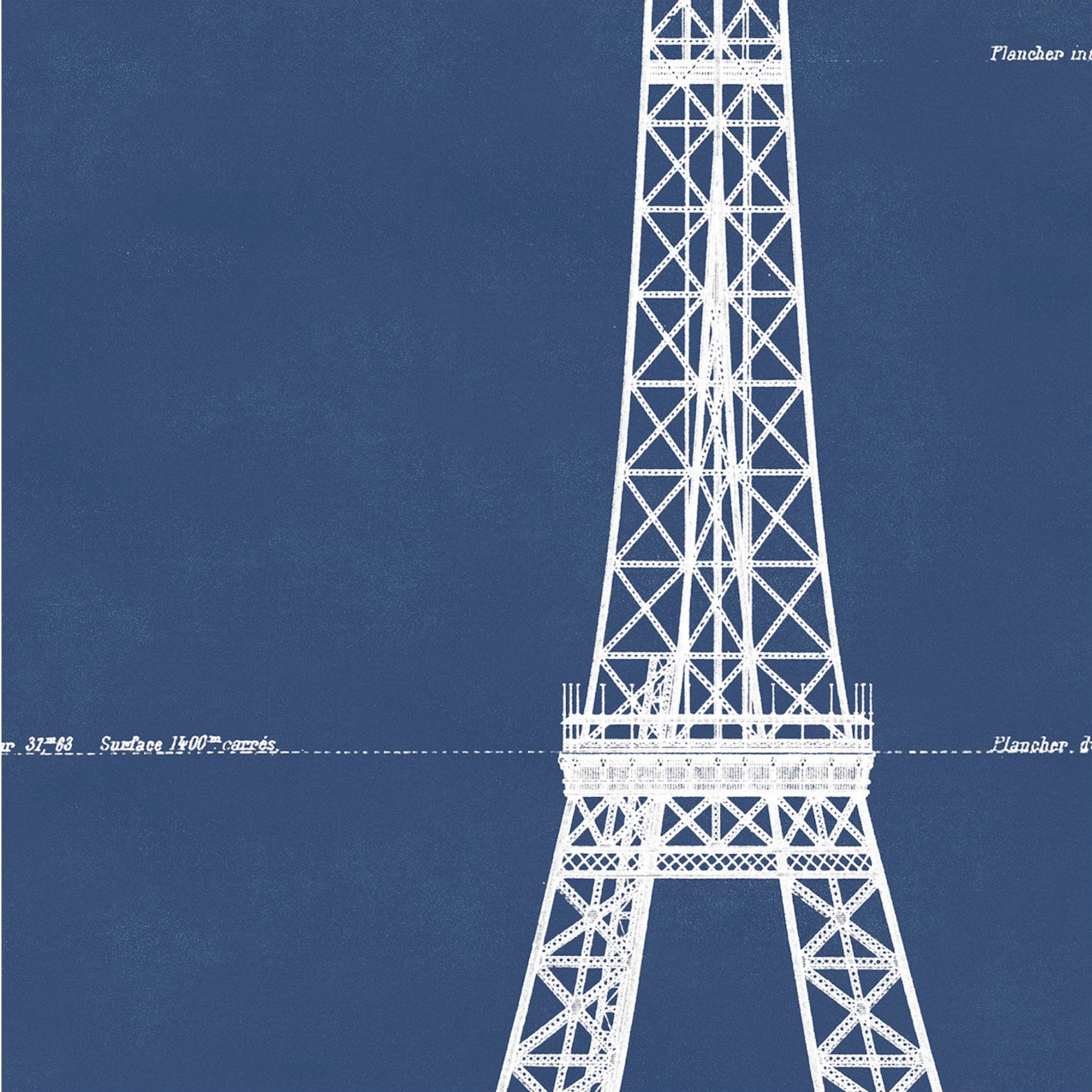 Eiffel Tower Blueprint Vintage Eiffel Tower Blue Print Art | Etsy