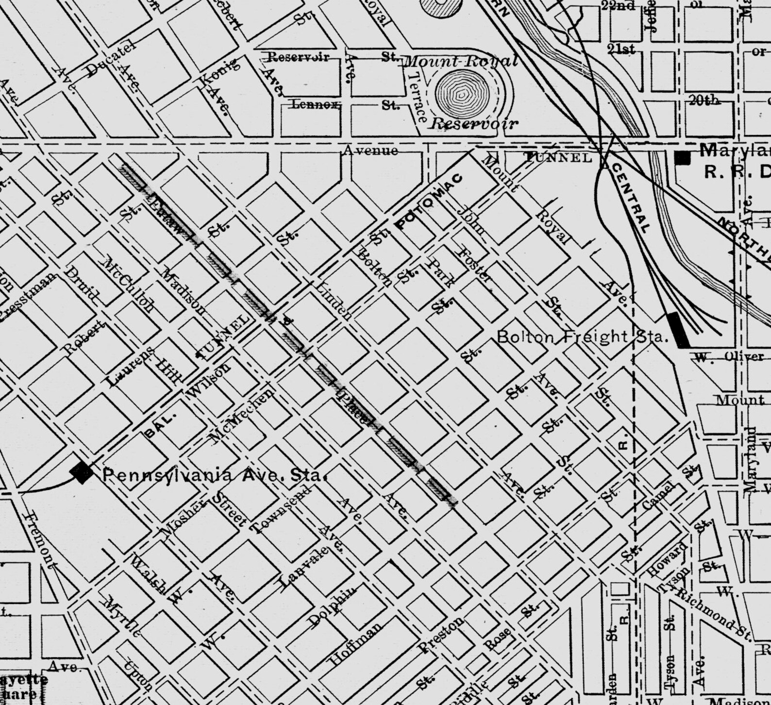 BALTIMORE Street Map Vintage BALTIMORE Art Big Map Print | Etsy
