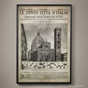 Vintage Italian Newspaper, Firenze Full Cover, Circa 1887 Old Italian ...