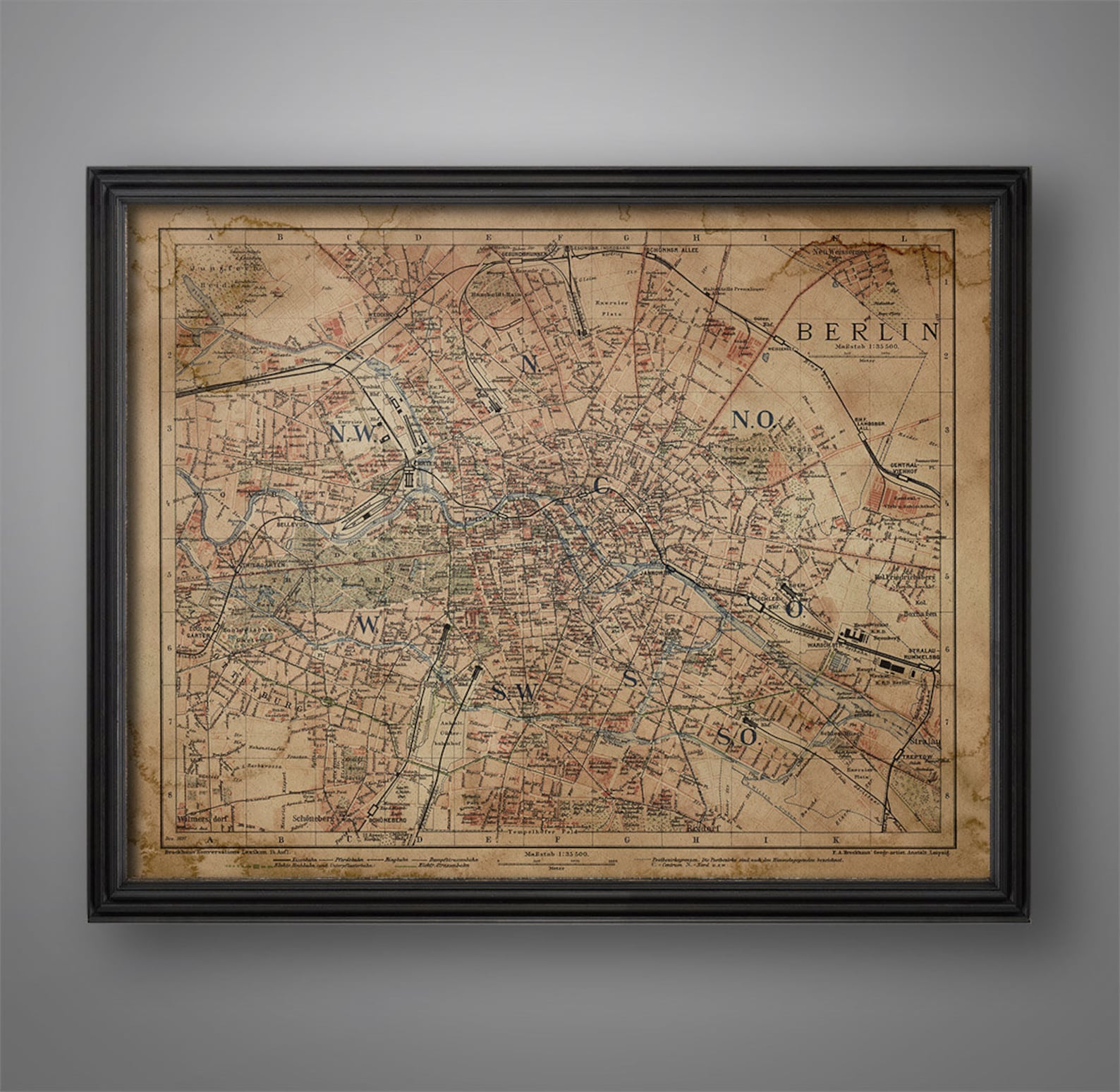 Berlin Map Circa 1895 Berlin Germany Map Vintage Map of - Etsy