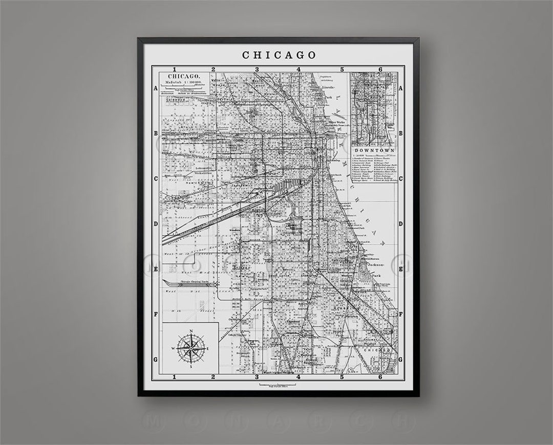 Vintage Chicago Map Print: 1900s Cook County Fine Art - Etsy