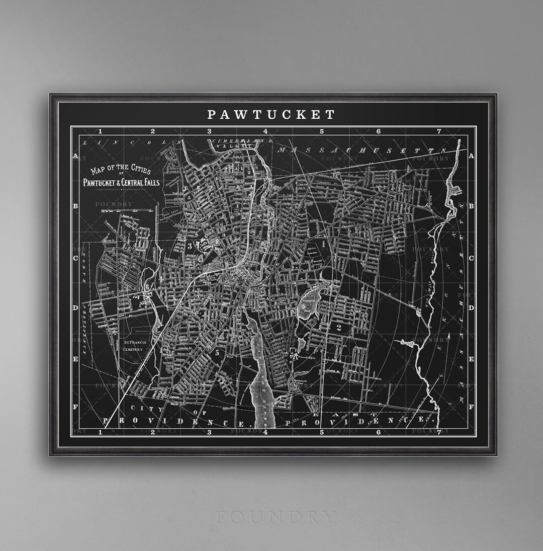 Vintage Pawtucket Rhode Island Map Print - Circa 1900s - Etsy