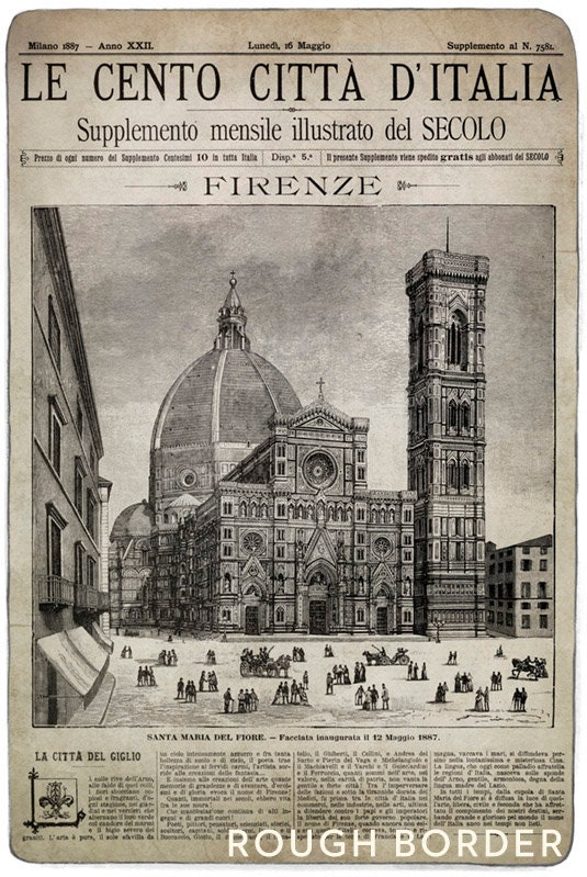 Vintage Italian Newspaper Firenze Full Cover Circa 1887 Old | Etsy