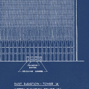 World Trade Center Blueprint Art Print: Vintage NYC Architecture - Etsy