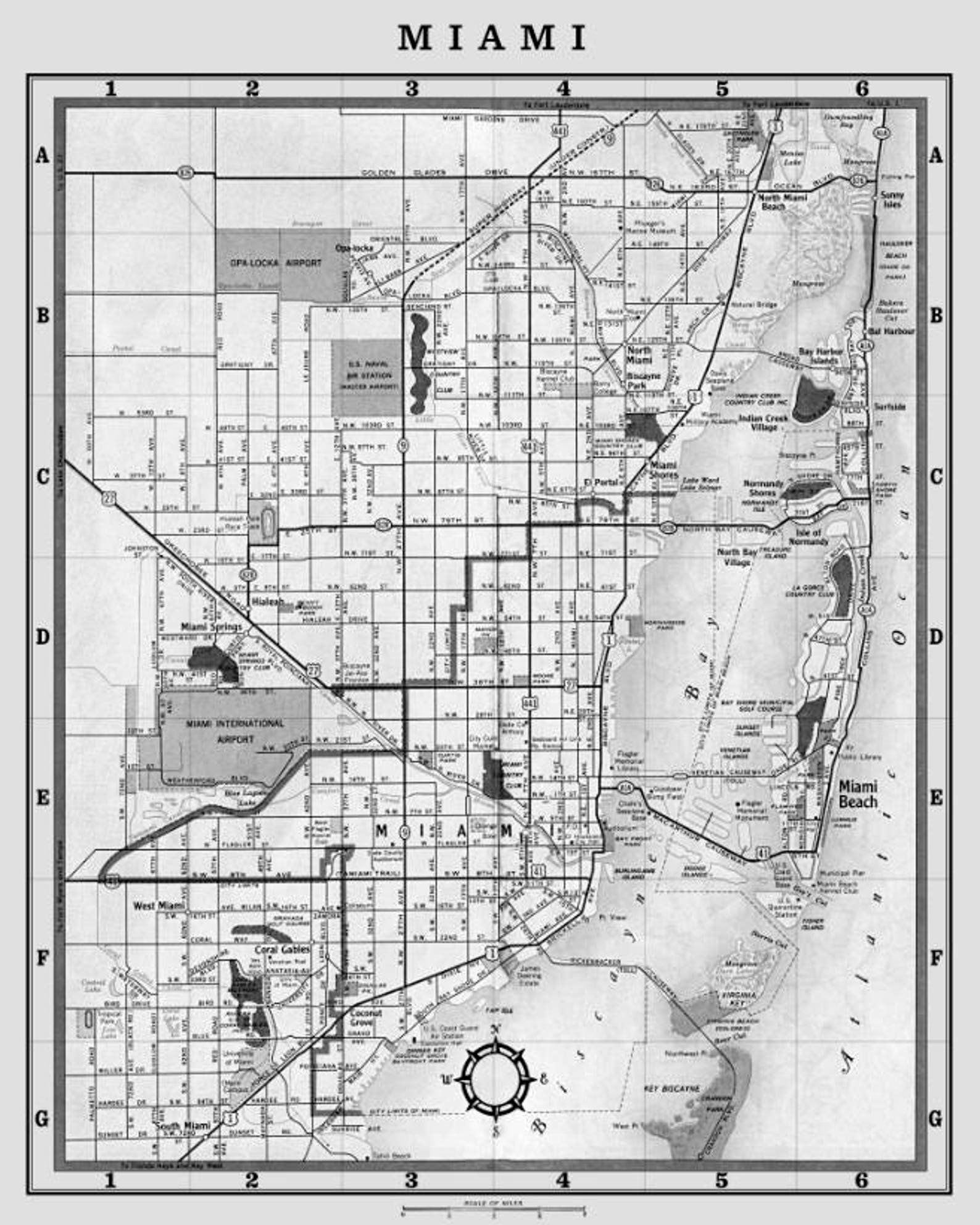 Map of Miami Vintage 1900s Miami Map Artwork Lithographic - Etsy