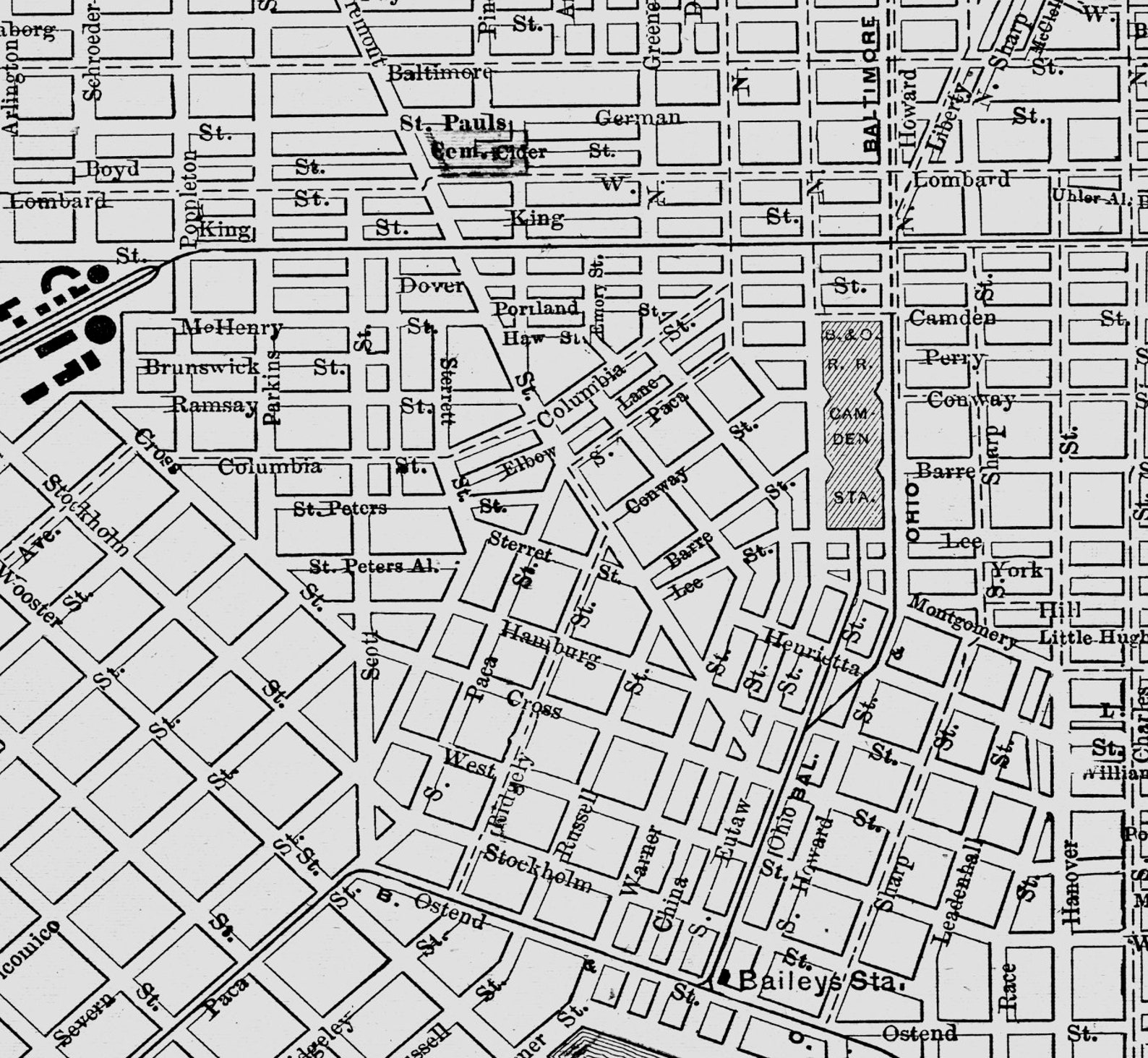 BALTIMORE Street Map Vintage BALTIMORE Art Big Map Print | Etsy