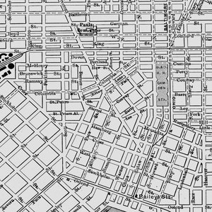 BALTIMORE Street Map - Vintage BALTIMORE Art - Big Map Print ...