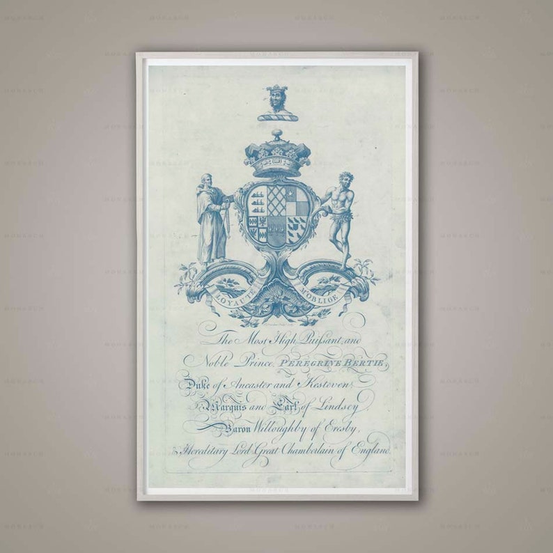 18TH C. ENGLISH ARMORIAL Engraving 2 Baronagium - Etsy
