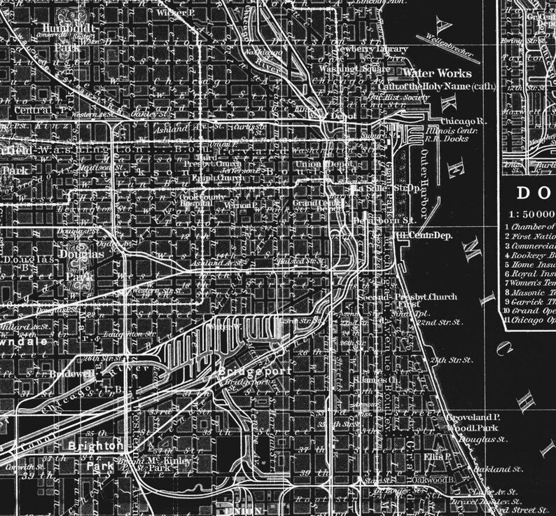 Chicago Illinois Vintage 1900s Chicago City Map Circa 1900s | Etsy