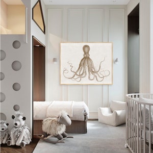 Octopus Wall Art, Octopus Decor, Marine Biology, Living Room Wall Art ...