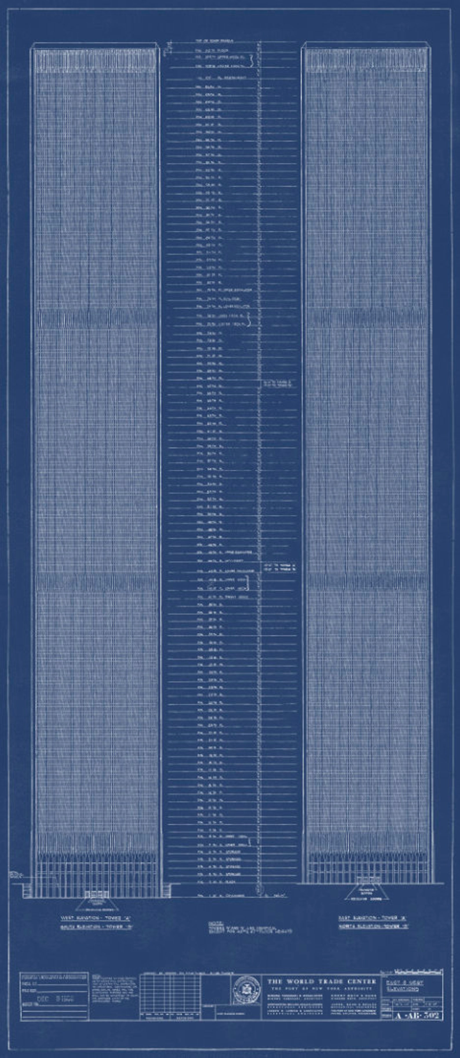 World Trade Center Blueprint Art Print: Vintage NYC Architecture - Etsy