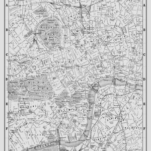 Map of London, 1900s Lithograph London Map, Vintage London, London ...