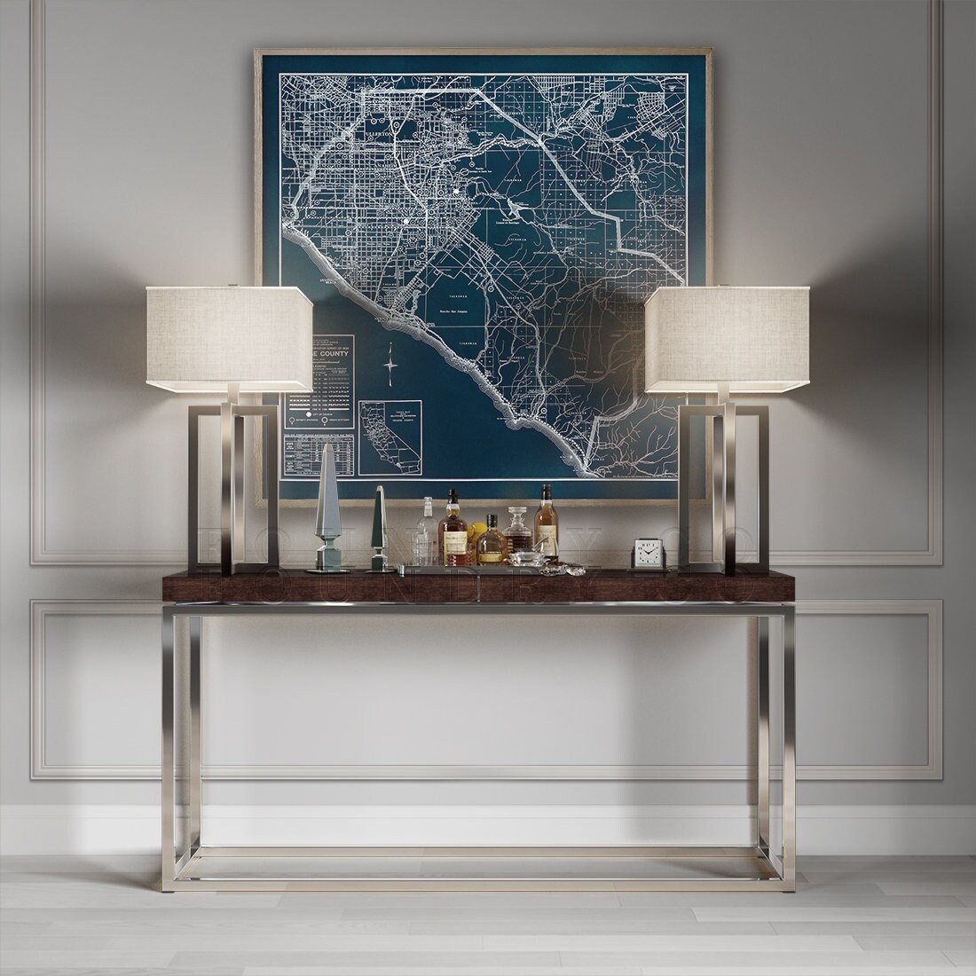 Orange County Map Vintage Orange County California Map Poster - Etsy