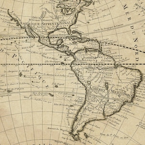 1720 World Map Print: Guillaume De L'isle, Sepia Tone Archival Paper - Etsy