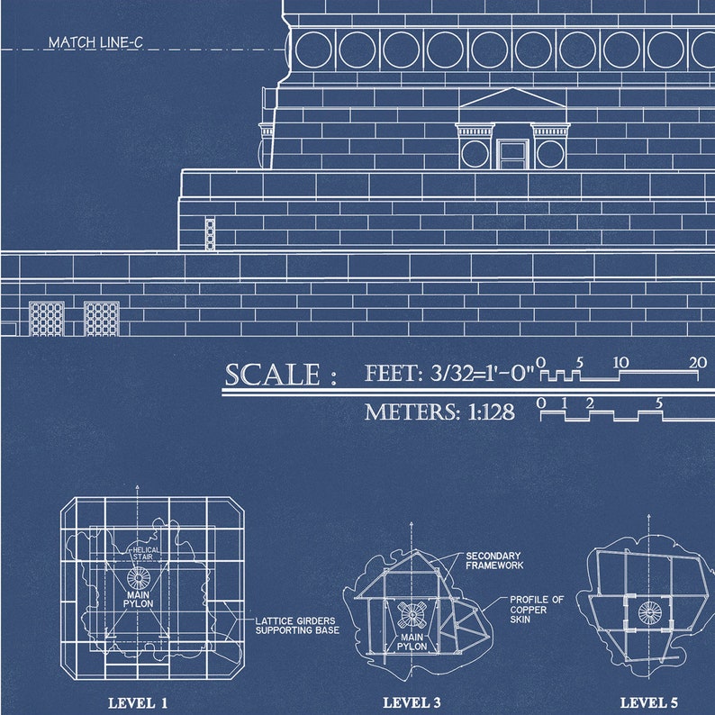 Statue of Liberty Blueprint Art Print: Vintage New York City ...