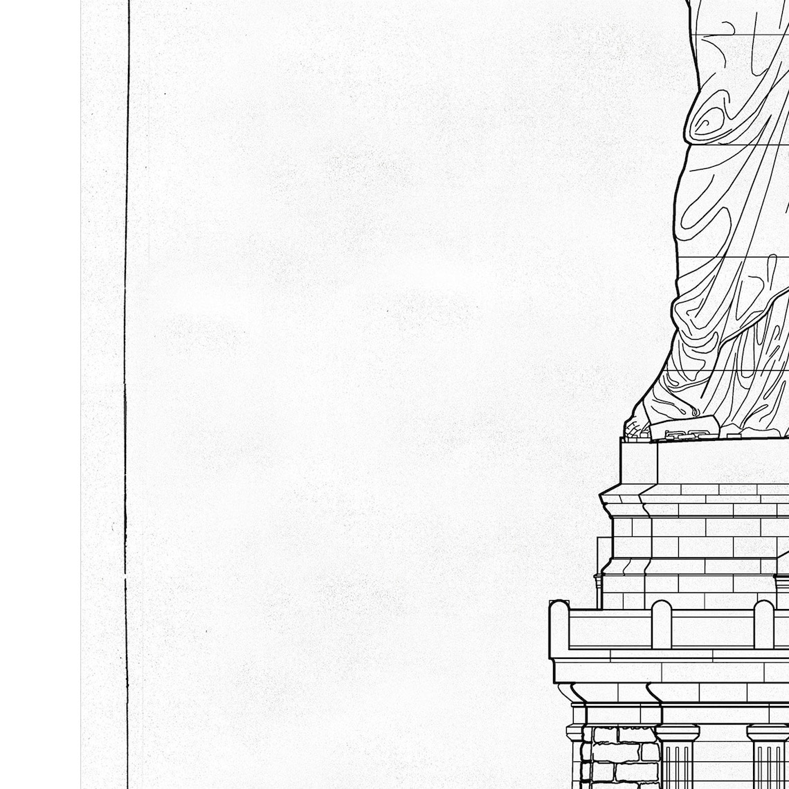 Statue of Liberty Blueprint Wall Art Vintage NYC Lady - Etsy