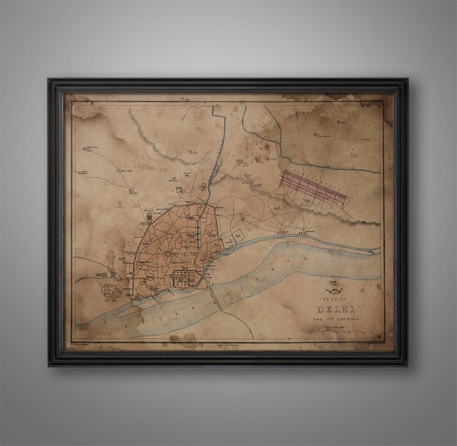 Vintage Delhi India Map Print, Circa 1894 - Etsy UK