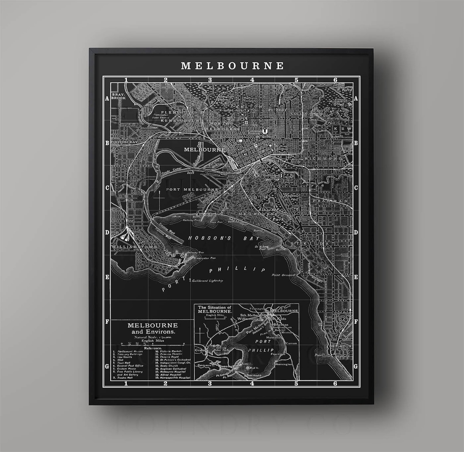 MELBOURNE CITY MAP : Vintage Melbourne Australia Map of | Etsy