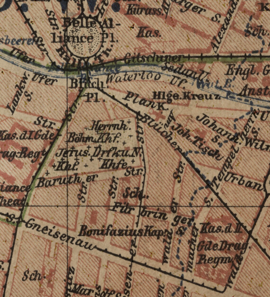 Berlin Map Circa 1895 Berlin Germany Map Vintage Map of - Etsy