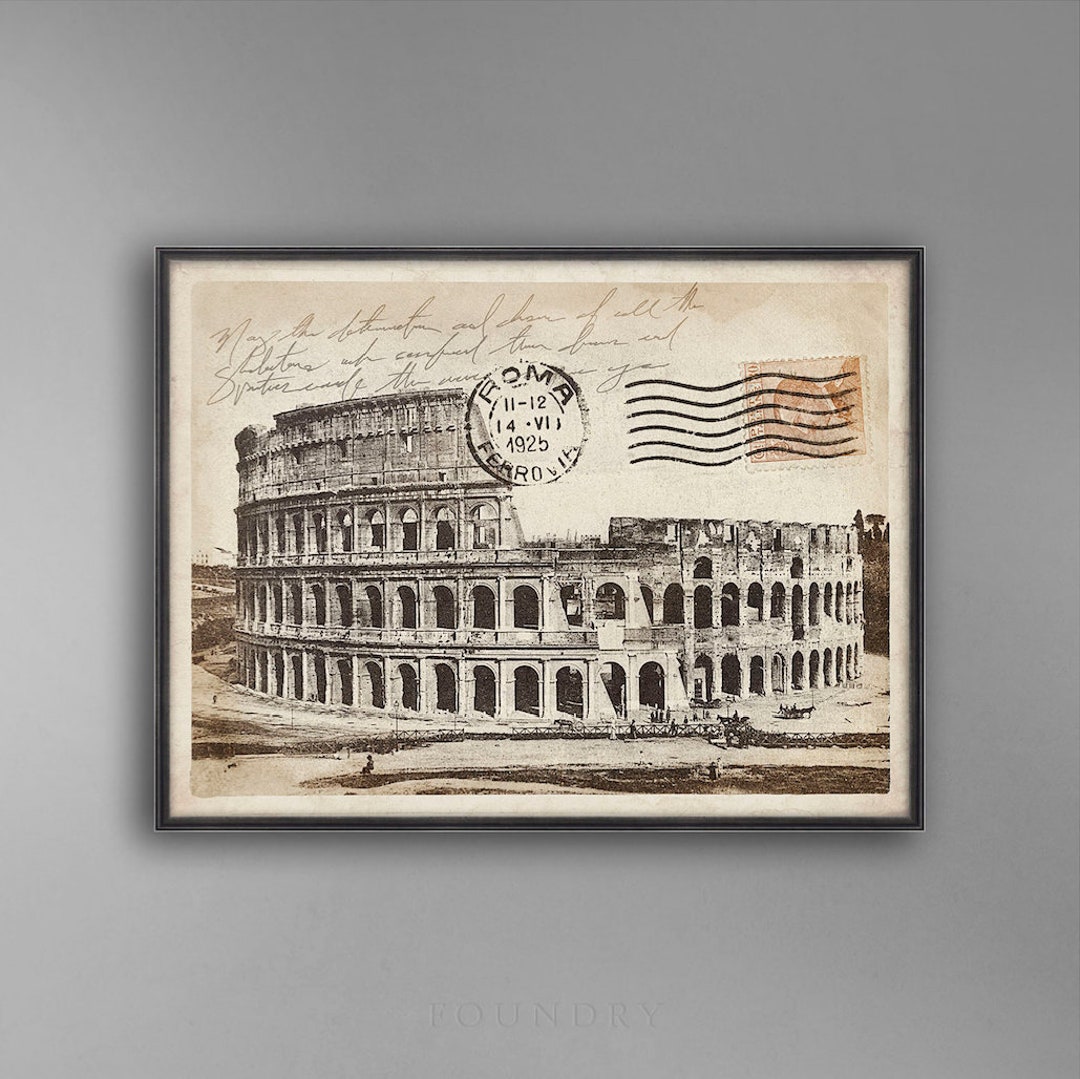 Vintage Roman Colosseum Postcard Art Print - Etsy