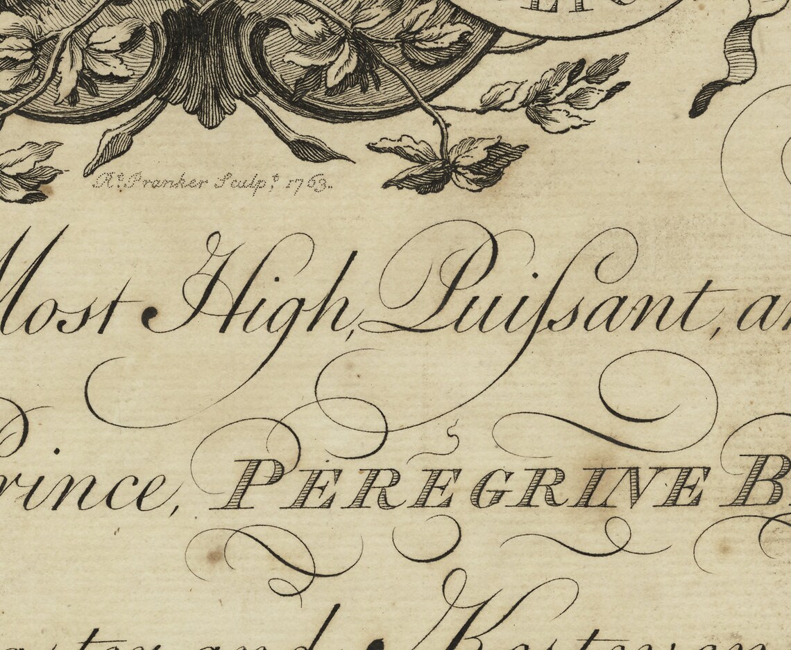 18TH C. ENGLISH ARMORIAL Engraving 2 Baronagium | Etsy