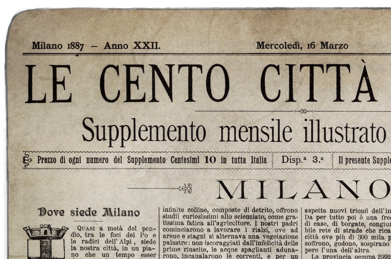 Vintage Italian Newspaper Milan Full Cover Circa 1887 Old - Etsy