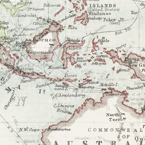 1911 BRITISH MAP of the WORLD, Vintage World Map, Chart of the World ...