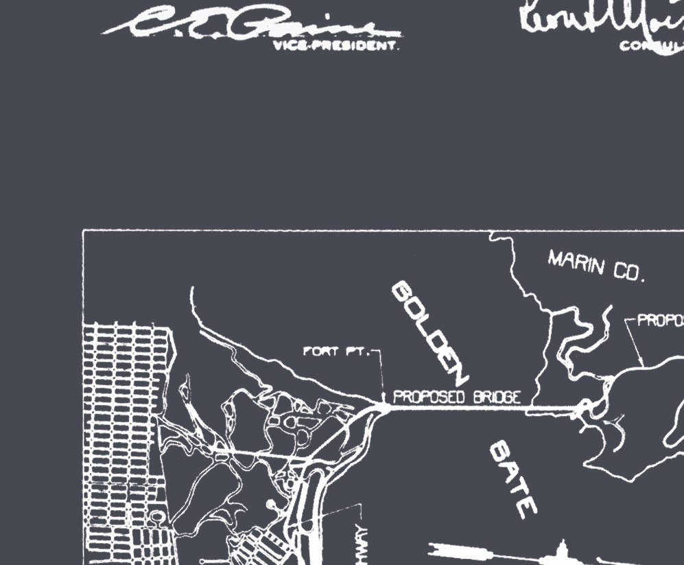 Golden Gate Bridge Blueprint SF California American - Etsy