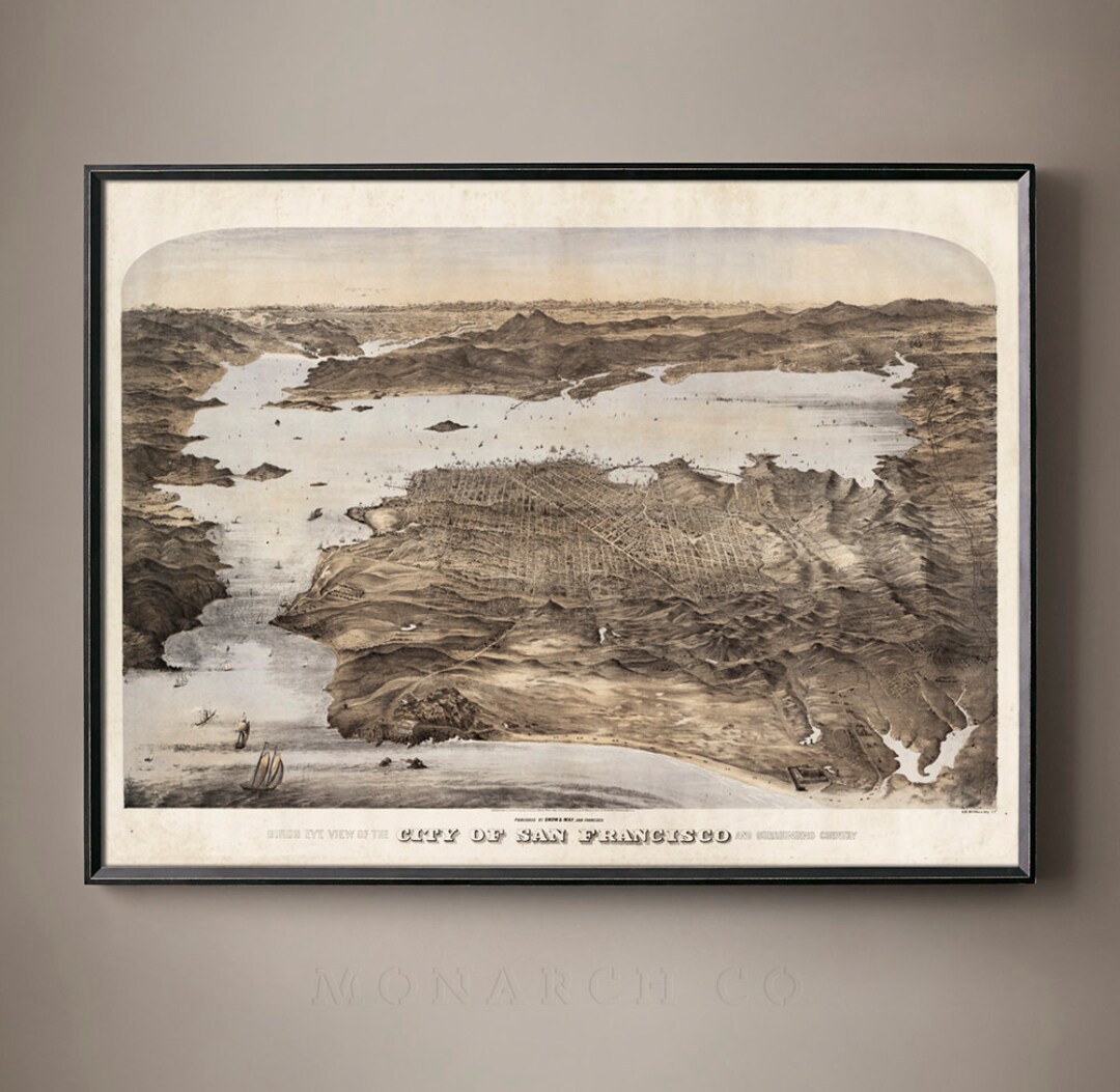 SAN FRANCISCO MAP Print, San Francisco Map Print, Old Sf City Map, San ...