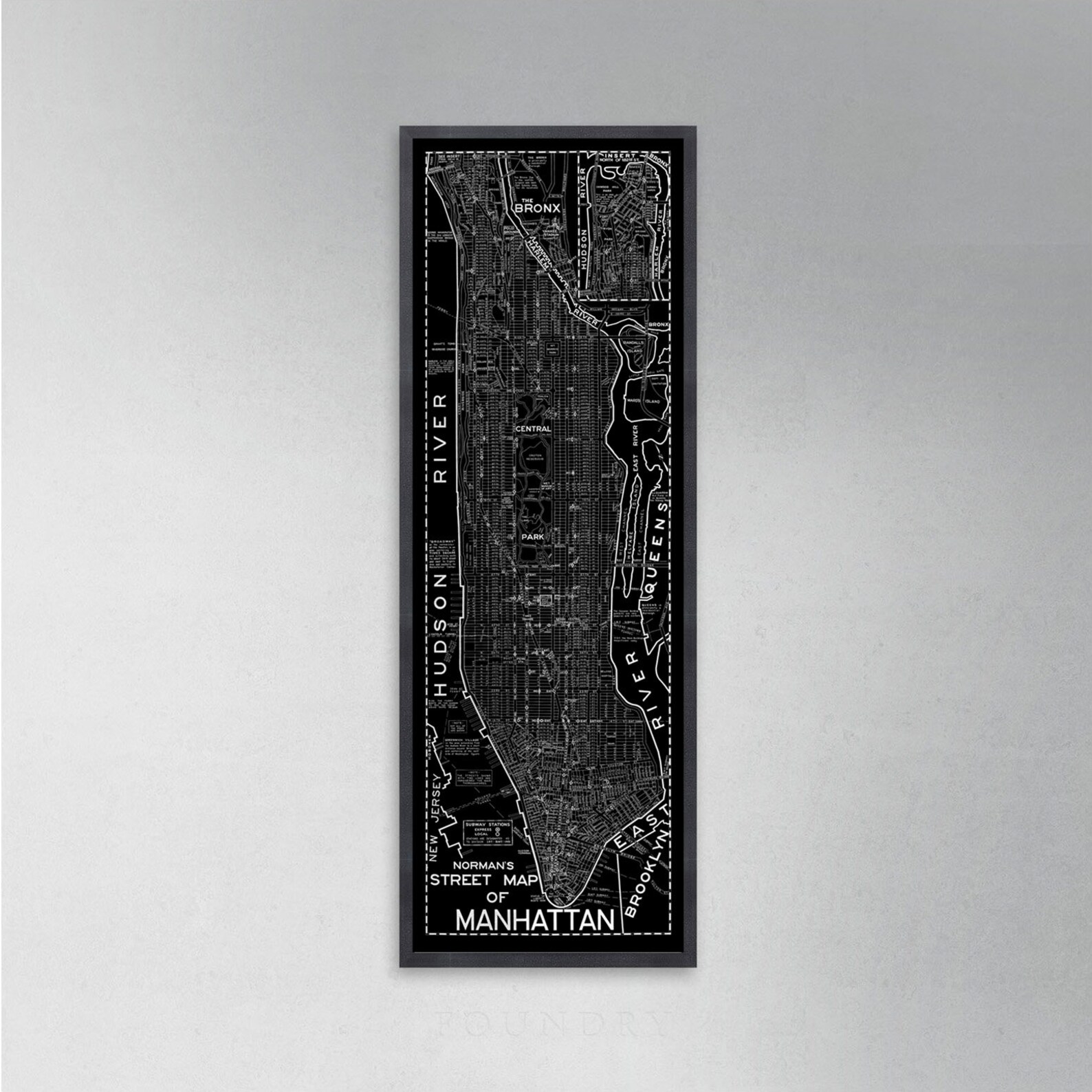 Manhattan Street Map Print Vintage NYC Detailed Map Of New | Etsy