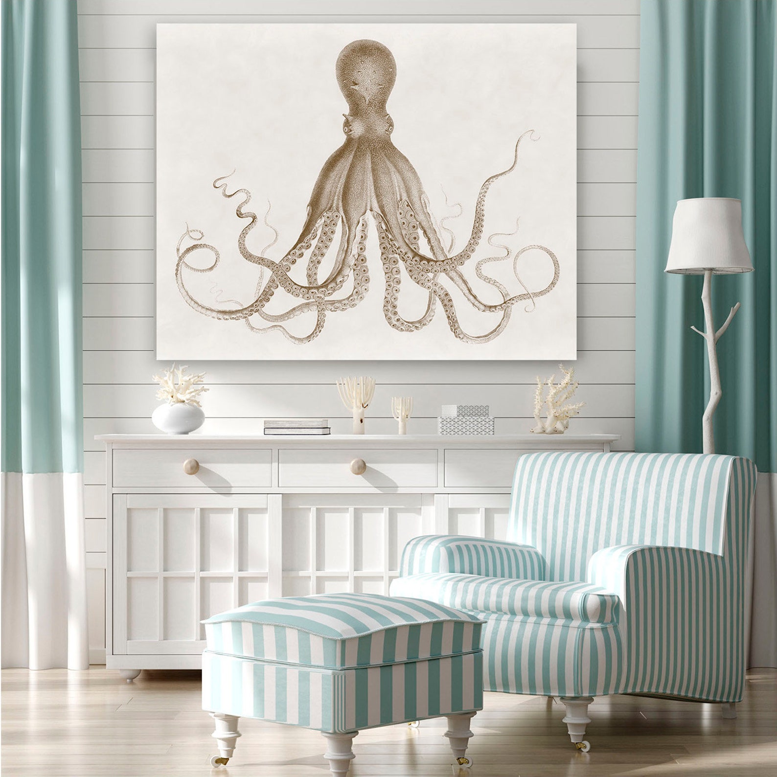 Octopus Wall Art Octopus Decor Marine Biology Living Room | Etsy