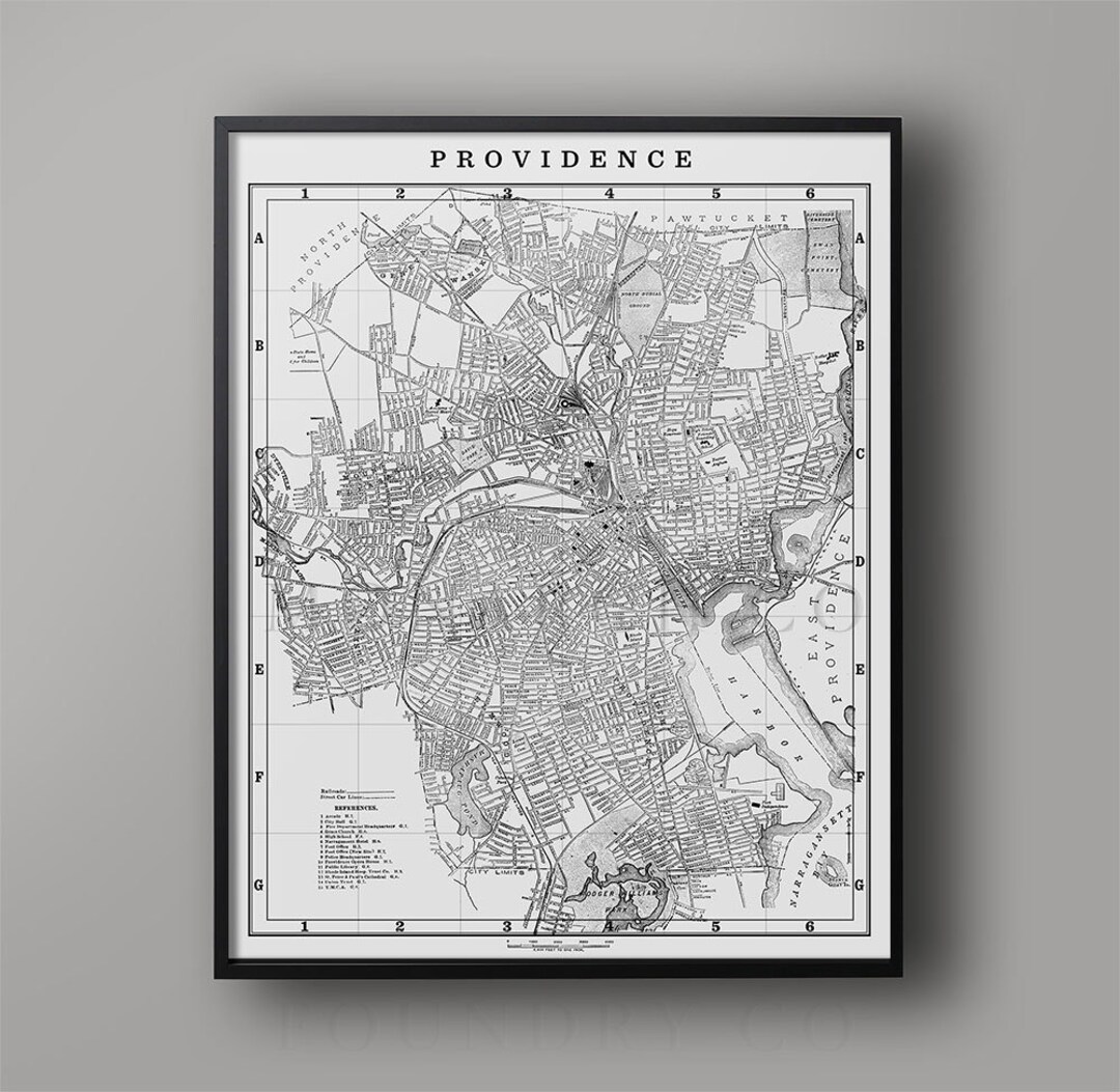 MAP of PROVIDENCE: Vintage Providence Rhode Island USA - Providence ...