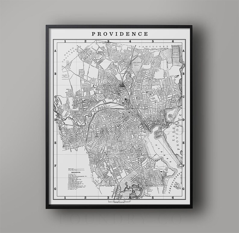 MAP of PROVIDENCE: Vintage Providence Rhode Island USA - Etsy