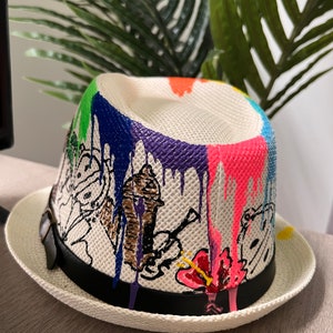 Hand Painted Fedora Paint Drip Puerto Rico by Izis La - Etsy