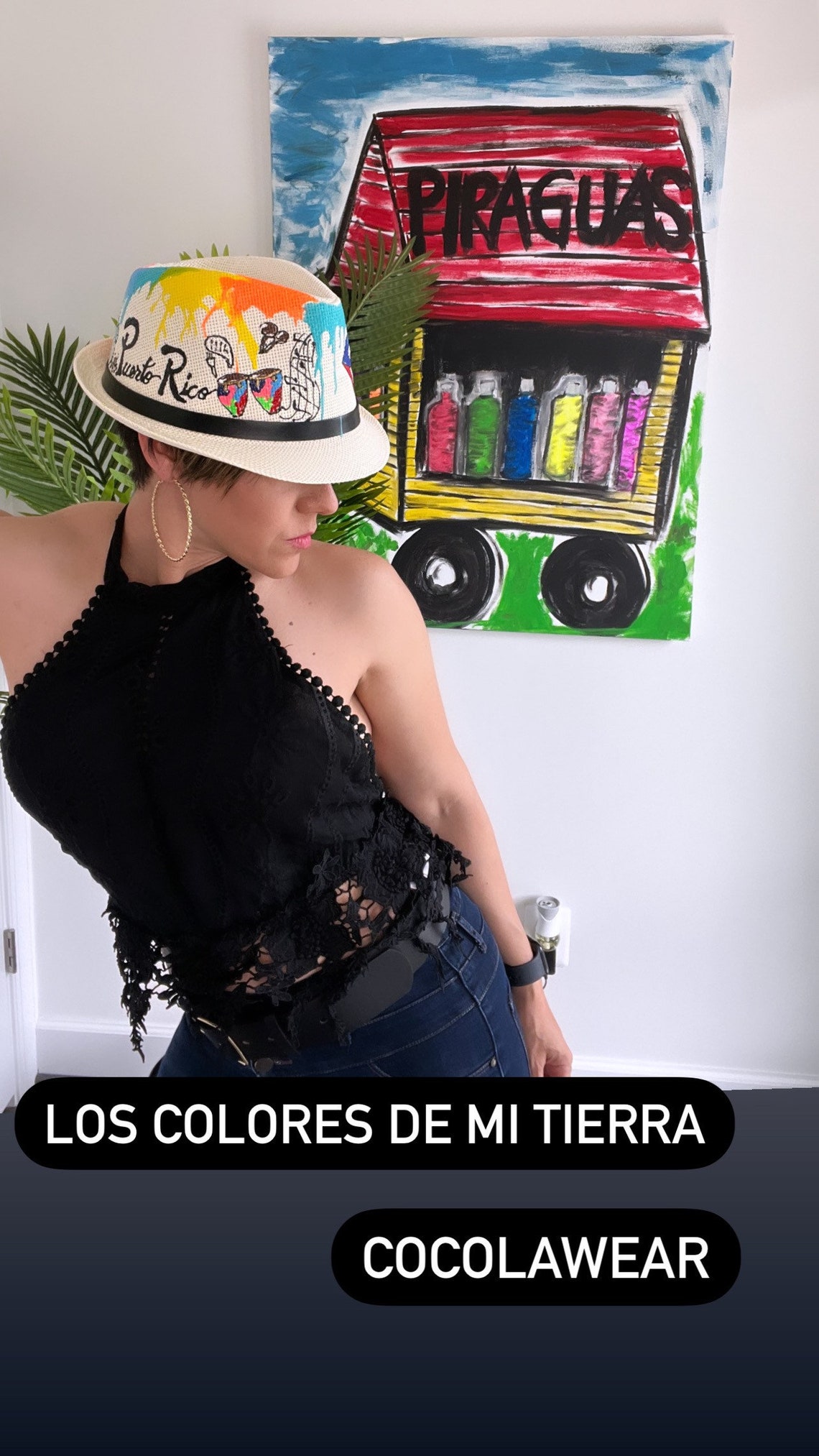 Hand Painted Fedora Paint Drip Puerto Rico by Izis La - Etsy