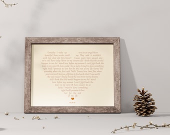 Framed song lyrics | Etsy