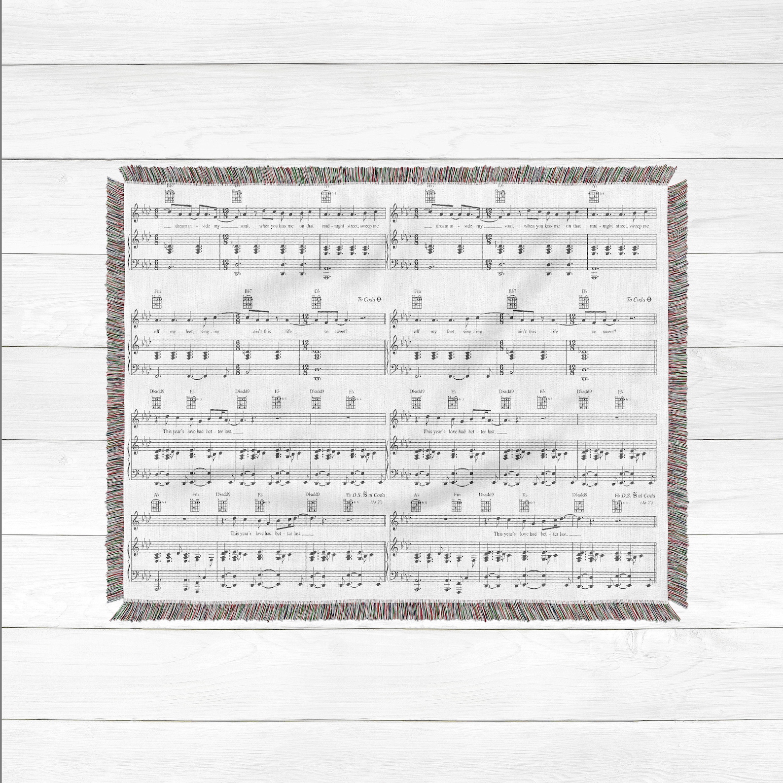 Music Notes Woven Throw Blanket Personalized Cotton | Etsy