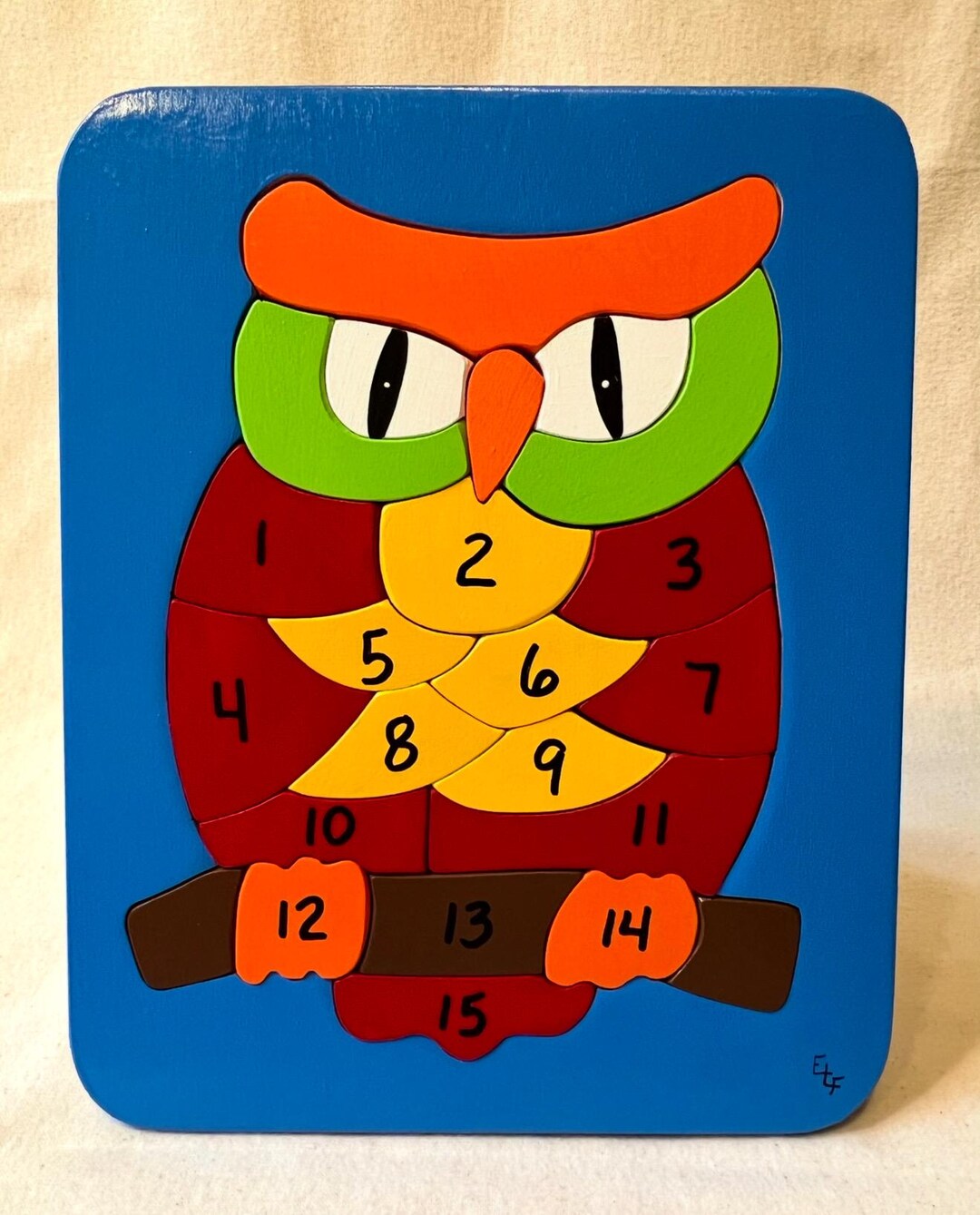 Number Owl Inlay Puzzle - Etsy