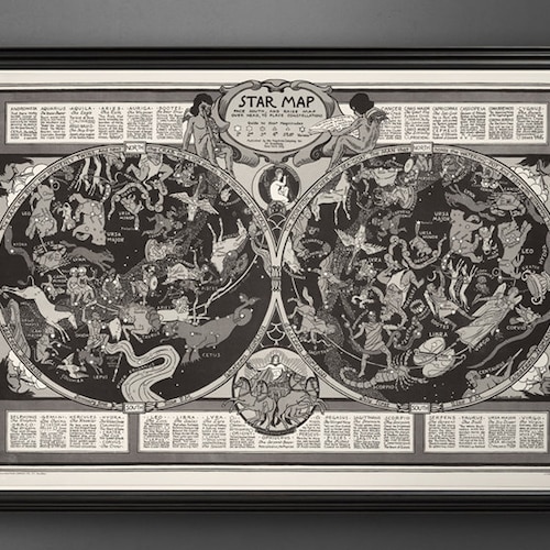 Celestial Map From 1700s Ancient Sky Night Heaven Celestial | Etsy