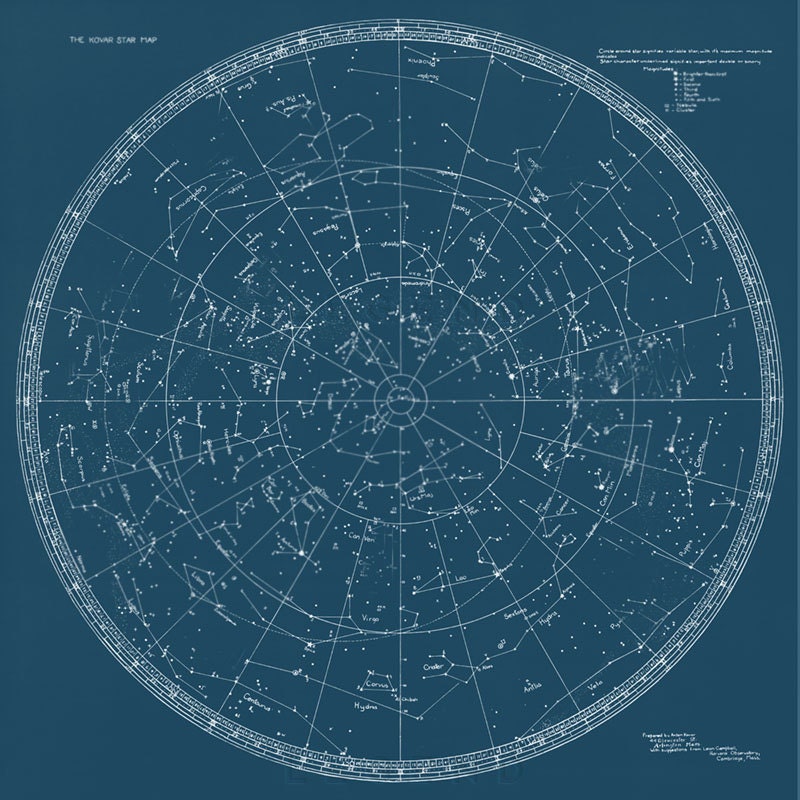 Kovar Star Map, Constellation Chart, Celestial Star Chart ...